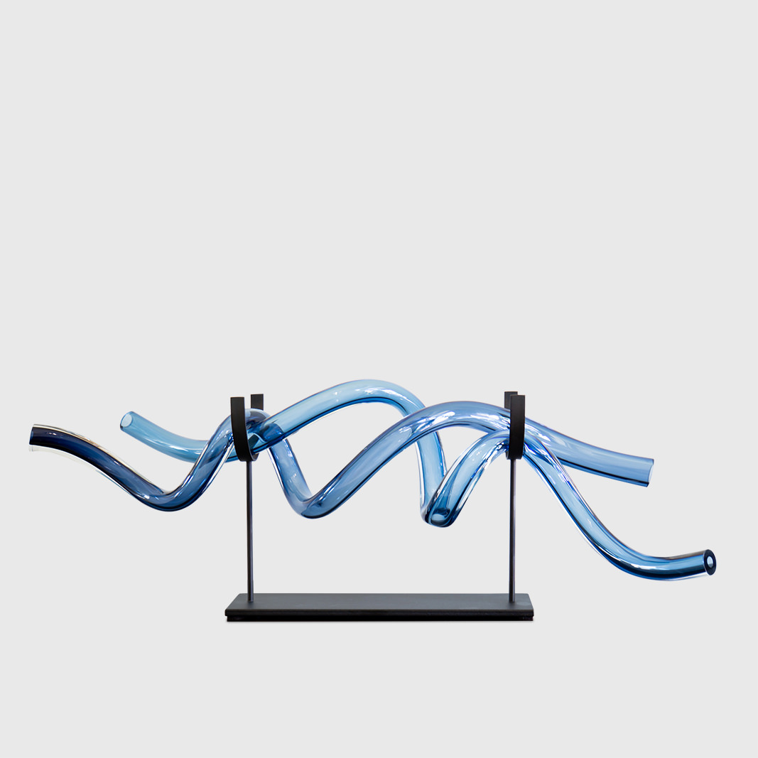 Blue Wave Glass Sculpture – Hubley Design Interiors